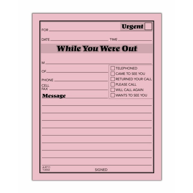 Adams While You Were out Message Pad 9711D Abf9711d for sale online | eBay