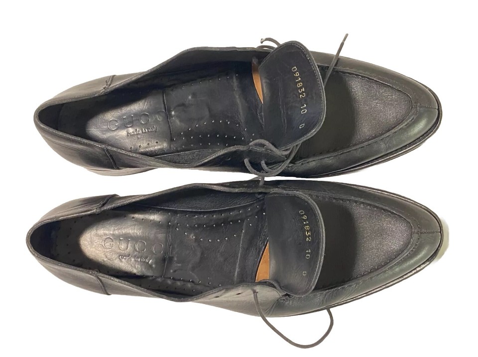 Gucci Moc & Split Toe Derby Black Men's Dress Shoes Size 10 D Made In ...