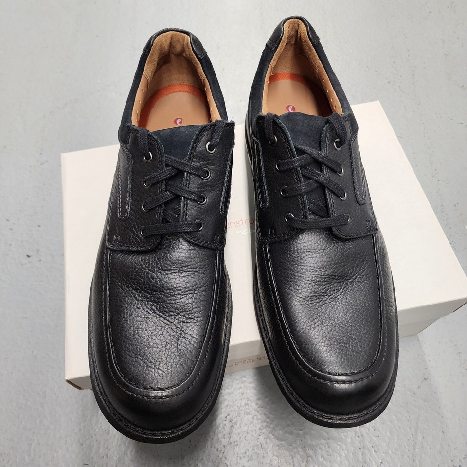 Clarks Unstructured Un Ramble Lace-Up Men's US 15M Black Leather ...