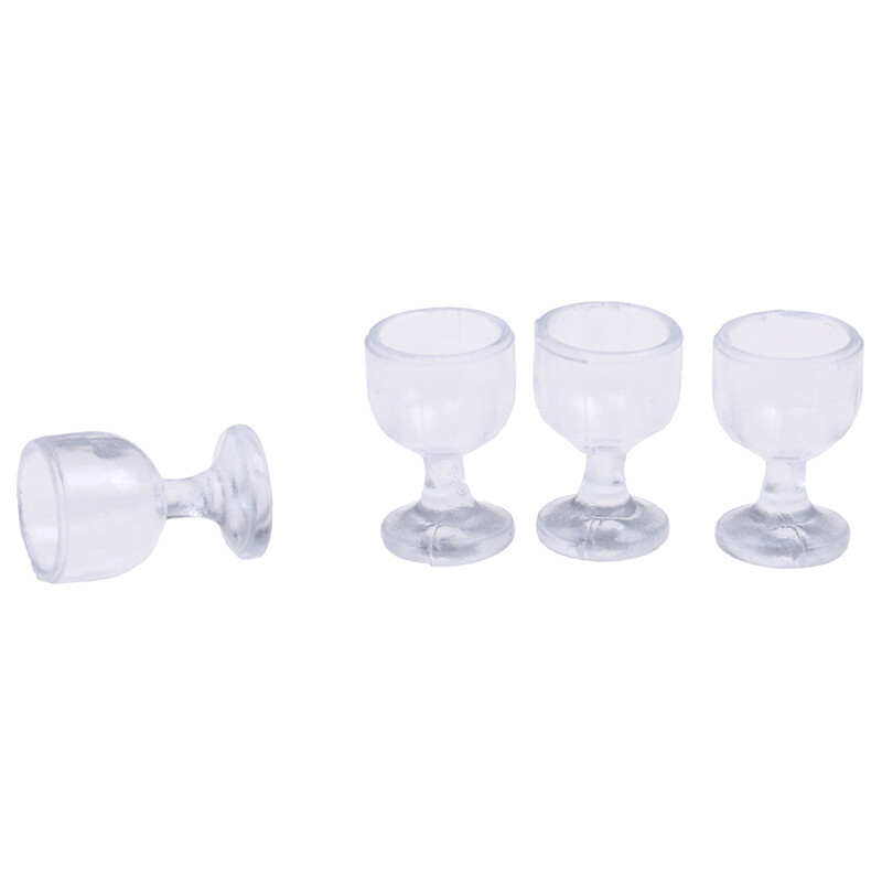 4Pcs 1:12 Dollhouse miniature goblet cup doll house kitchen wine glass ...