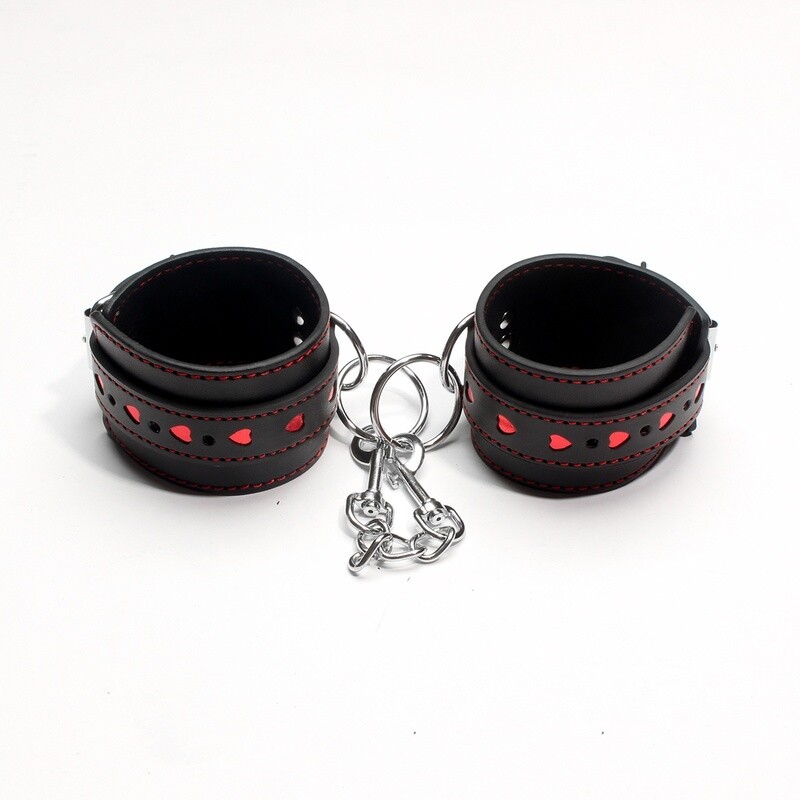 Bondage Wrist Handcuffs Ankle Cuffs With Chain Neck Collar Restraint ...