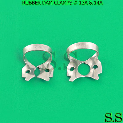 4 ENDODONTIC RUBBER DAM CLAMPS # 13A & # 14A Dental Instruments | eBay