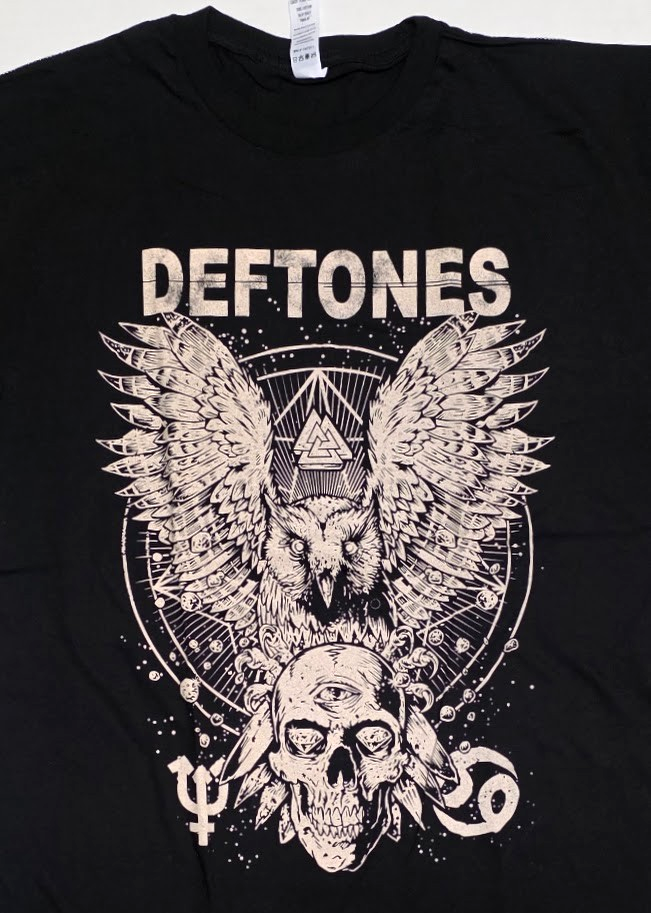 DEFTONES T-shirt Owl Skull Rock Nu Metal Tee 100% Cotton Adult Black ...