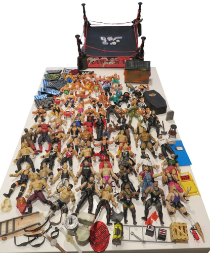 Vtg 1990s WWF Hasbro Figures & Ring Huge Lot of 74 plus Accessories | eBay