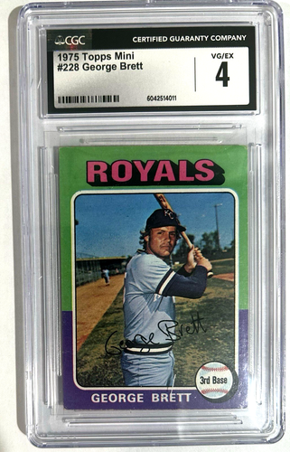 1975 Topps Mini George Brett Kansas City Royals #228 Rookie Card Graded ...