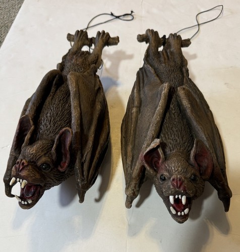 Rubber Hanging Halloween Bats Set Of Two 15 In. | eBay