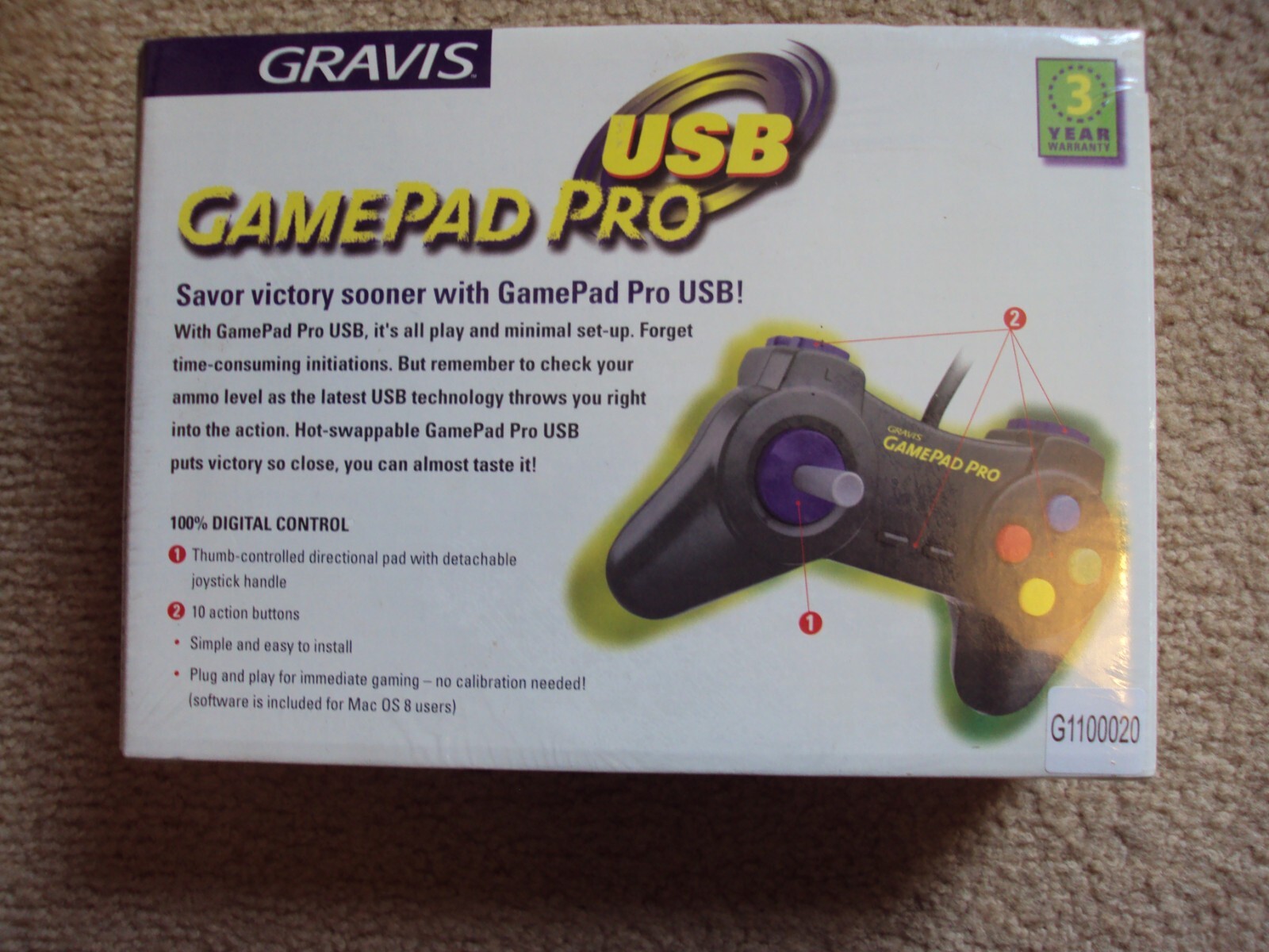 Kensington Gravis Gamepad Pro USB SEALED 62770421119 | eBay