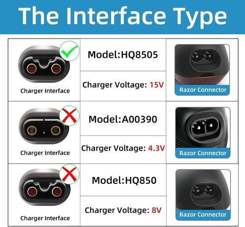 Norelco Charger Cord for Philips Norelco Series HQ8505 7000 5000 3000 ...