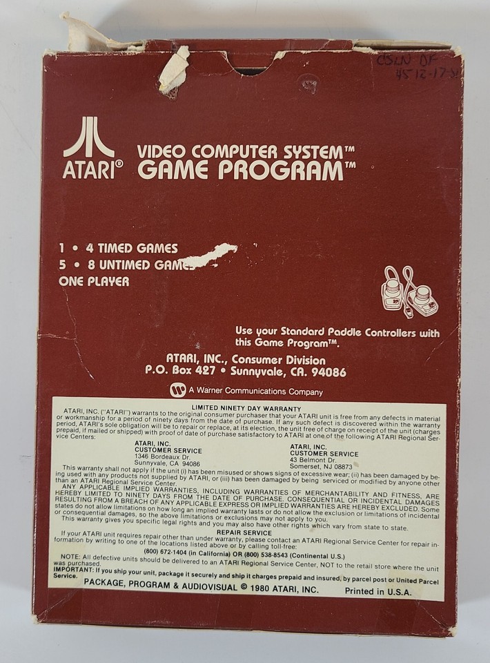 Night Driver ~ Atari 2600 ~ Complete in Box CIB ~ Tested & Working ...