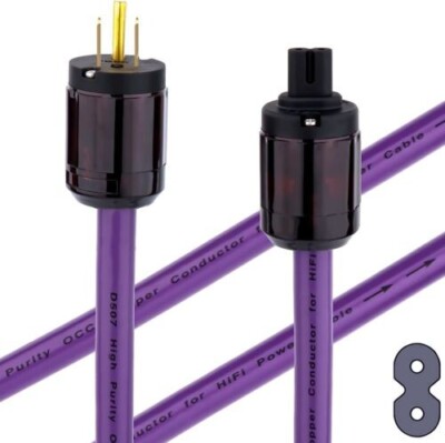 7N OCC Figure 8 C7 Power Cable 12 AWG Audiophile HiFi Audio AC Power ...