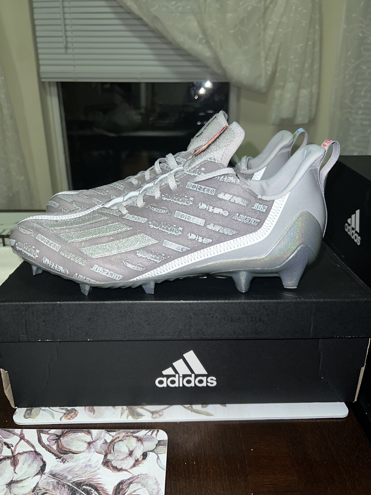 Adidas mens adizero GY 4380 Cleats size 12 box damage and misisng ...