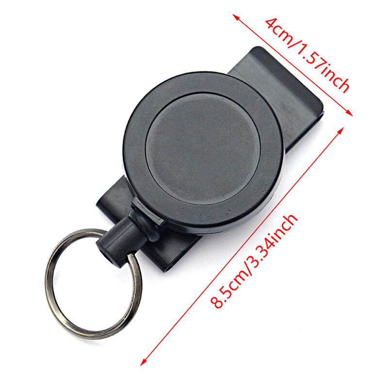 Retractable Pull Chain Reel ID Card Badge Keychain Holder Recoil Belt ...