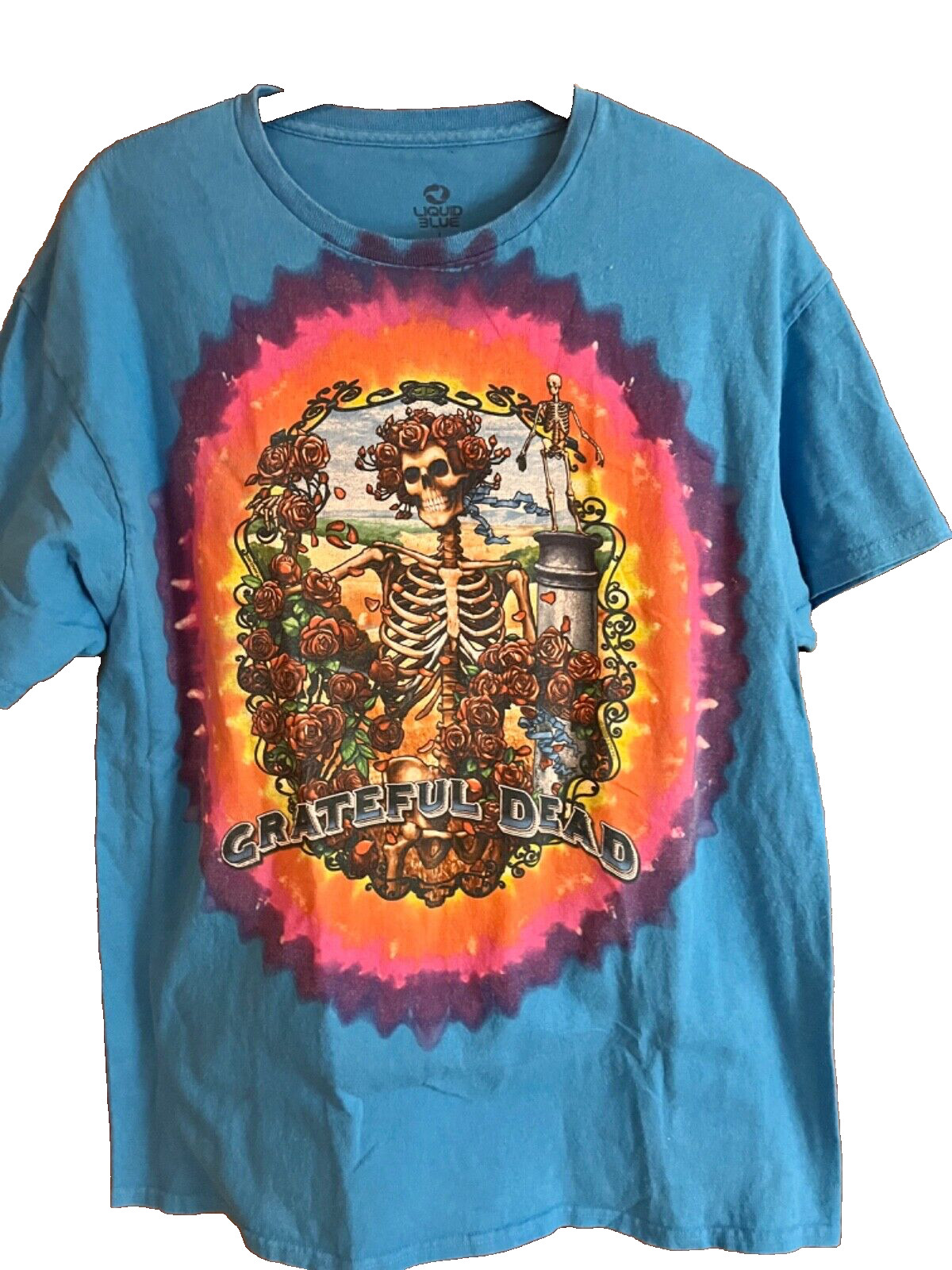 Grateful Dead Liquid Blue Bertha Skeleton Tie-Dye Shi… - Gem