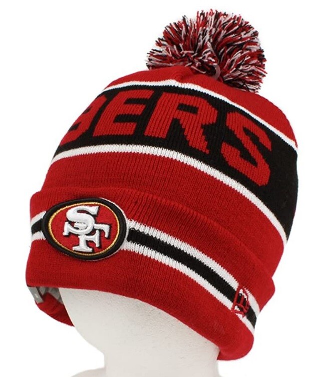 New Era NFL Coach Fleece Wool Lining Winter Football Beanie Pom Knit ...