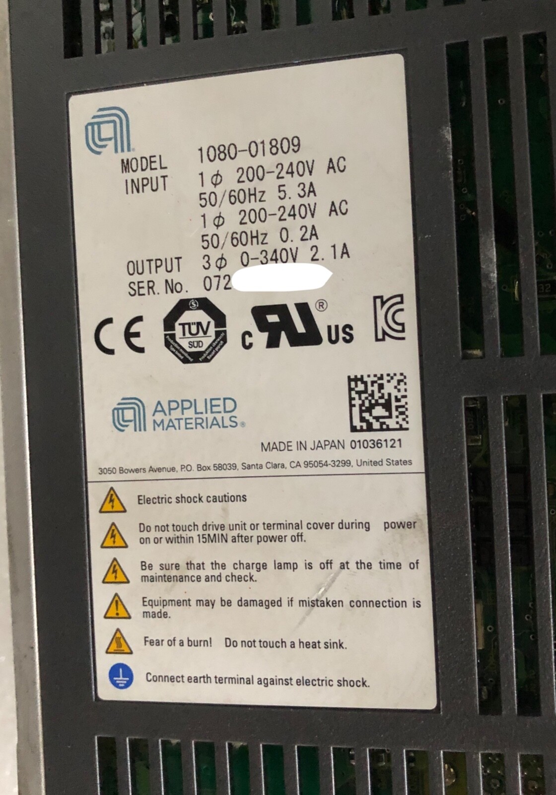 AMAT 0190-83792 Rev 03 SERVO DRIVE Assy AMAT 1080-01809 | eBay