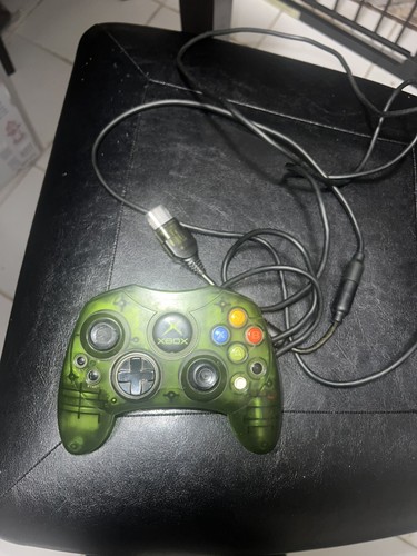 Original Xbox OEM S Type Clear Halo Green Controller Green Euc Cable ...