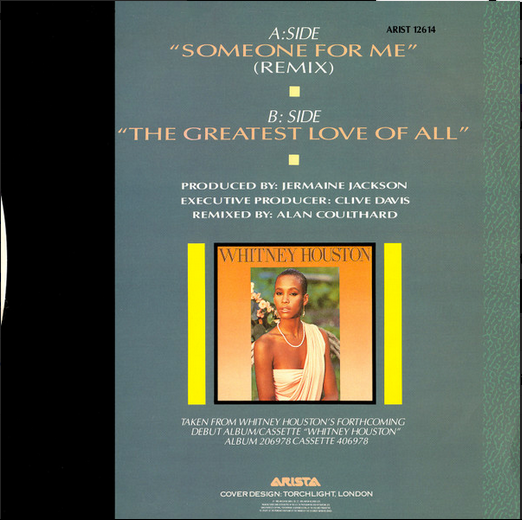 Whitney Houston – Someone For Me (Remix) 1985 Arista ‎– ARIST 12614 UK ...