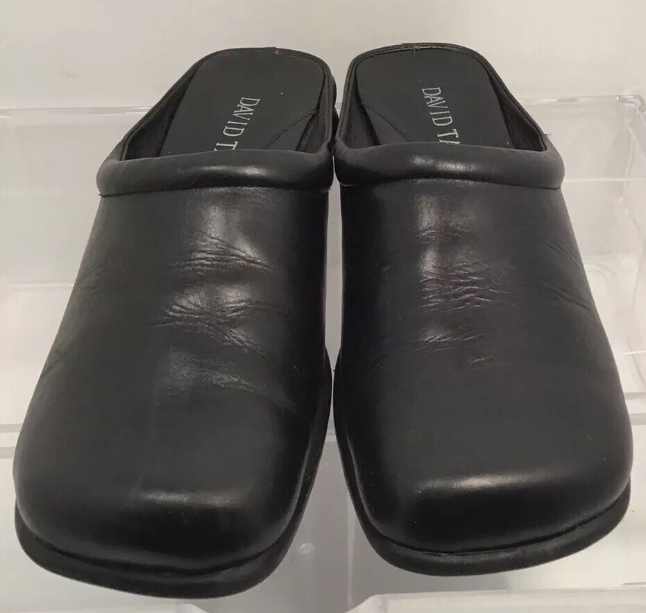 David Tate Women’s Catalina Black Leather Slides Mule Size 9 N | eBay