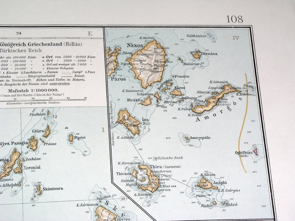 1898 ANTIQUE MAP OF KINGDOM OF GREECE PELOPONNESE ATTICA THESSALIA ...
