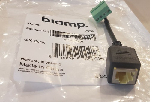 Biamp CCA 911.0907.900 Euroblock to Category Cable Adapter (TCM-XA only ...