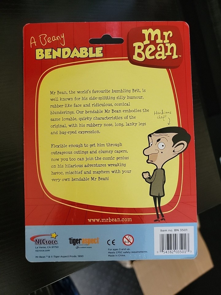 Mr. Bean A Beany Bendable Figure 6" 1990s VTG NJCroce Tiger Aspect New ...