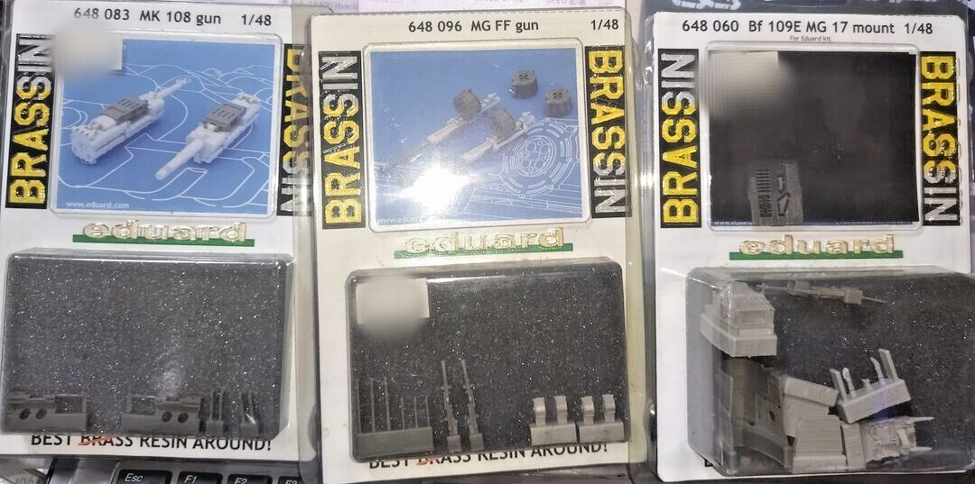 1/48 Eduard BRASSIN 648060 Bf 109E MG17 mount+648083 Mk 108 gun+648096 ...