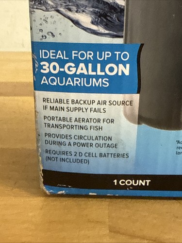 1 Top Fin Battery Operated Air Pump 30 Gallon Aquarium Backup Portable ...