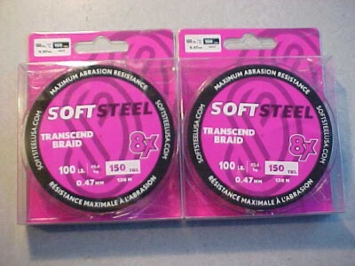 2 Soft Steel 8x Eminent TRANSCEND BRAID ed 100LB 300 YARDS GREEN ...