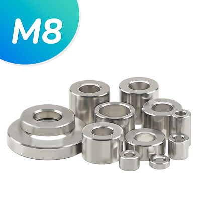 M8 Stainless Steel Spacers Bush Standoffs 12mm - 24mm OD Round Thick ...
