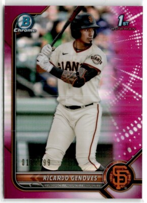 2022 Bowman Chrome Prospects Fuschia Refractor Ricardo Genoves 19/199 # ...