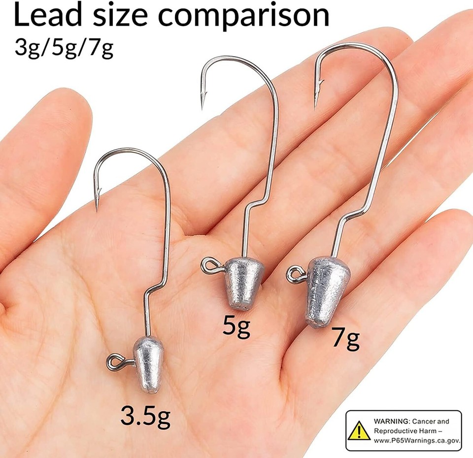 Jig Head Bullet Bass Fishing Jig Head High Carbon Steel Offset Round ...