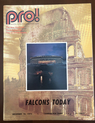 1972 SAN FRANCISCO 49ers NFL FOOTBALL PROGRAM v ATLANTA FALCONS ...