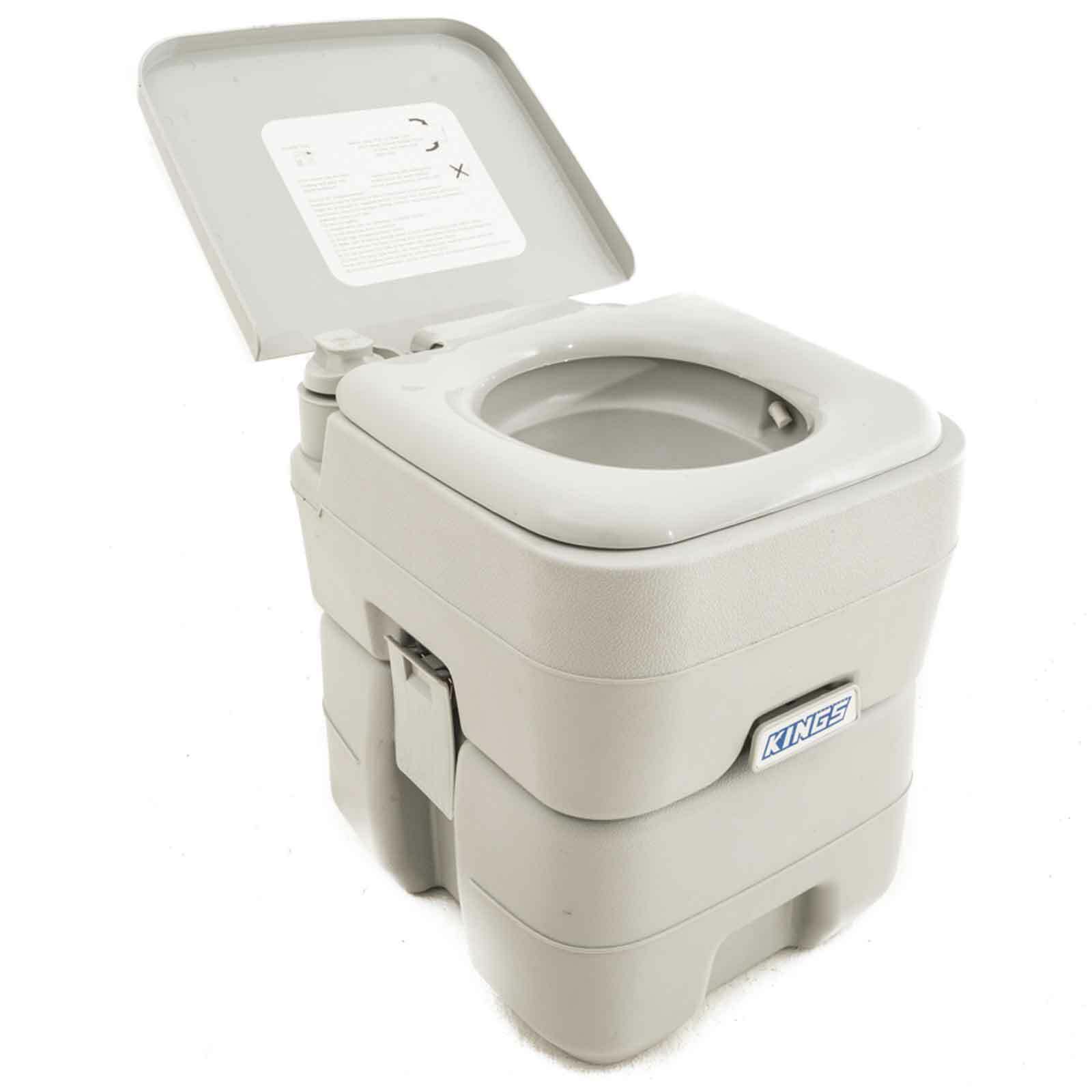 20L Portable Camping Toilet Flushable Porta Potty Double Sealed Holding ...