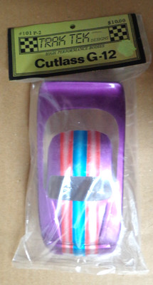 Trak Tek 4" Cutlass G-12 Slot Car Body in Purple, Red & Blue. New Old ...