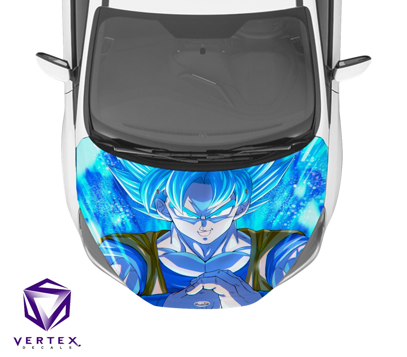 Goku Blue Ready Dragon Ball Z Anime Hood Wrap Weatherproof Vinyl Decal ...