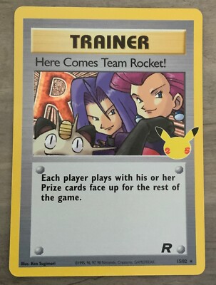 Here Comes Team Rocket Celebrations 25th Anniversary Holo Rare Trainer ...