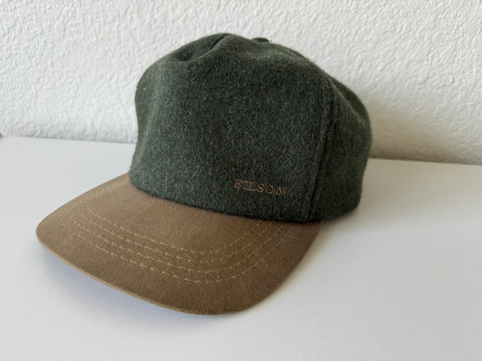 Vintage Filson Forest Green Wool Embroidered Canvas Bill Hat Cap ...