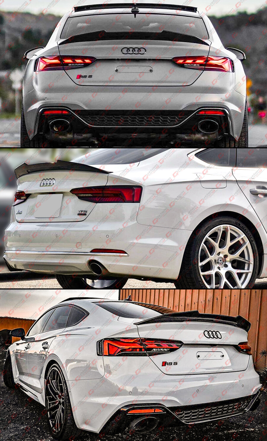 FOR 18-24 AUDI B9 A5 S5 SPORTBACK 4DR HATCH PSM STYLE CARBON FIBER ...