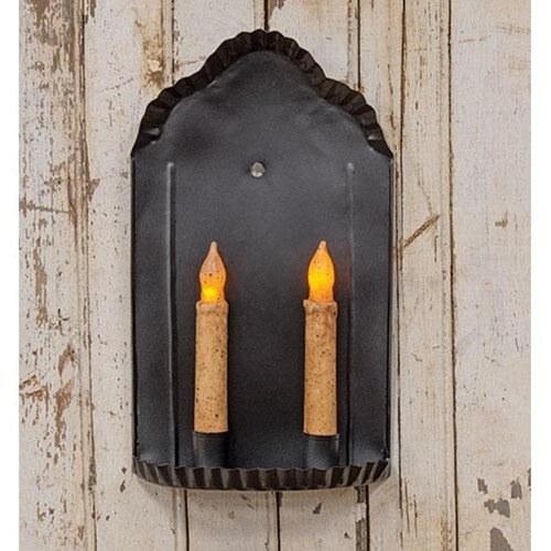 Primitive Colonial Early American Hamilton Black Metal Taper Candle ...