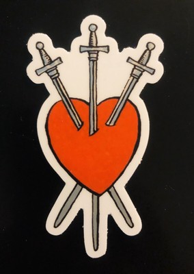 Heart And Dagger Sword Sticker Retro | eBay
