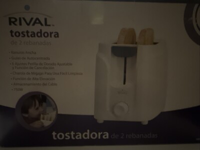 Rival White 2-Slice Toaster Adjustable Browning Control | eBay