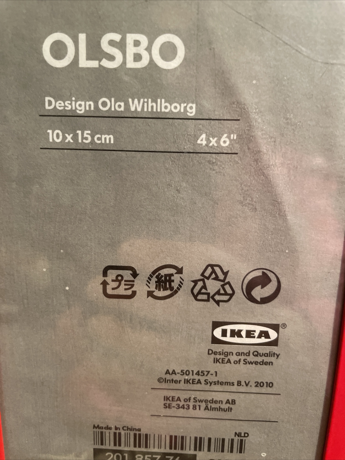 IKEA OLSBO designed by Ola Wihlborg Contemporary Red Frame 4x6 | eBay