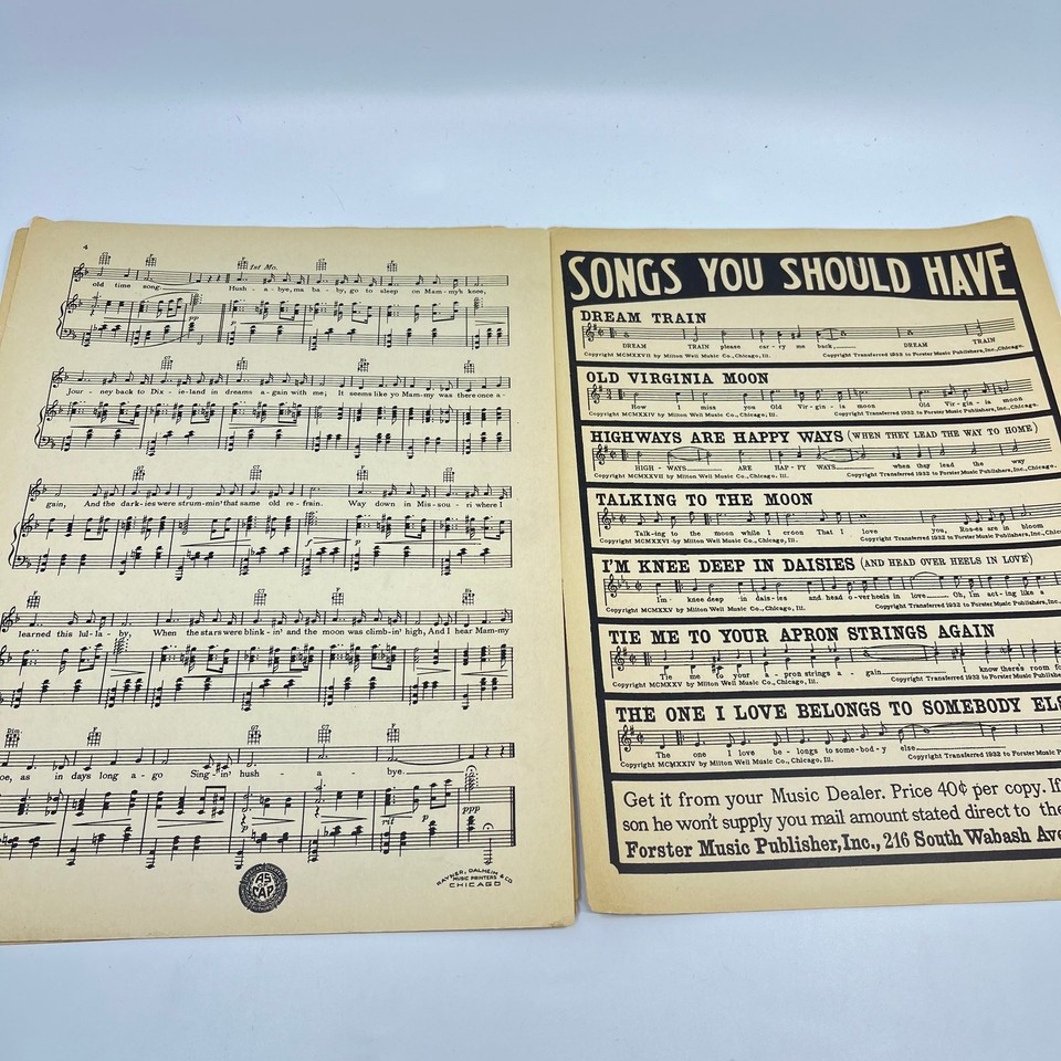 1914 Hush-a-bye, Ma Baby Missouri Waltz Frederic Knight Logan Eppel ...