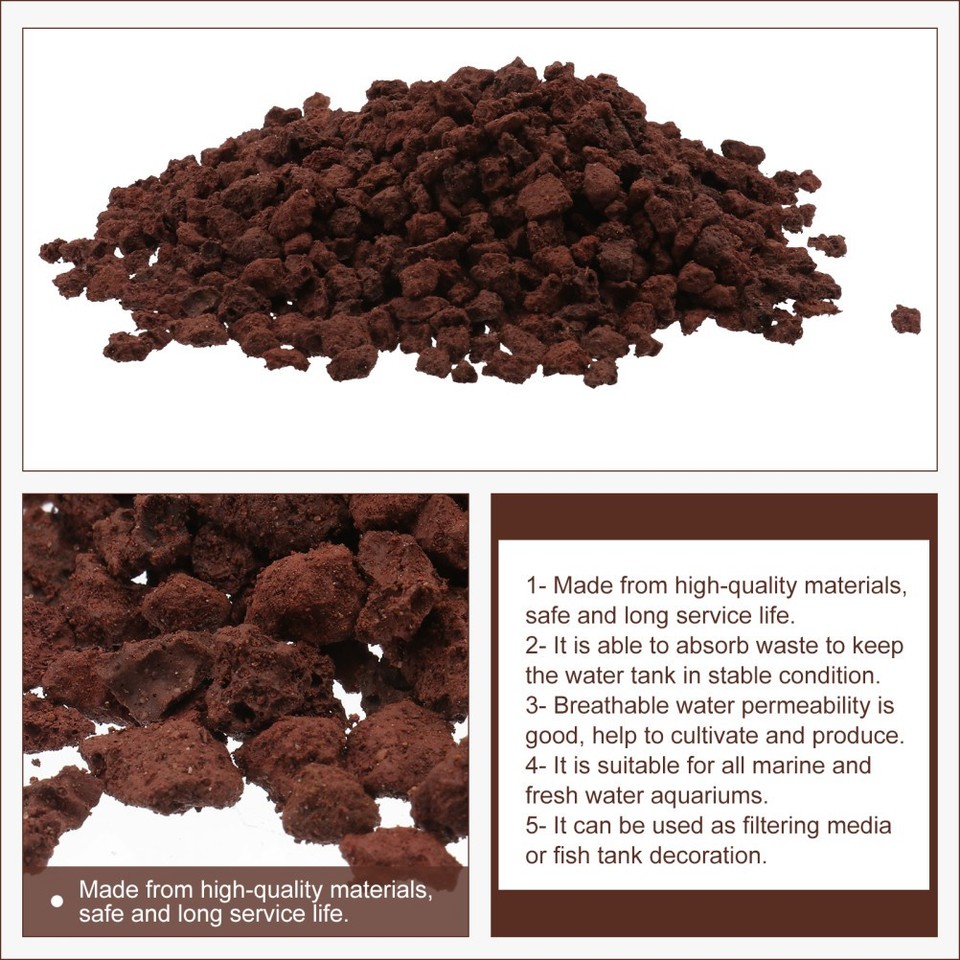 500g Filter Material Premium Stone for Aquarium Fish Tank (Dark Red ...