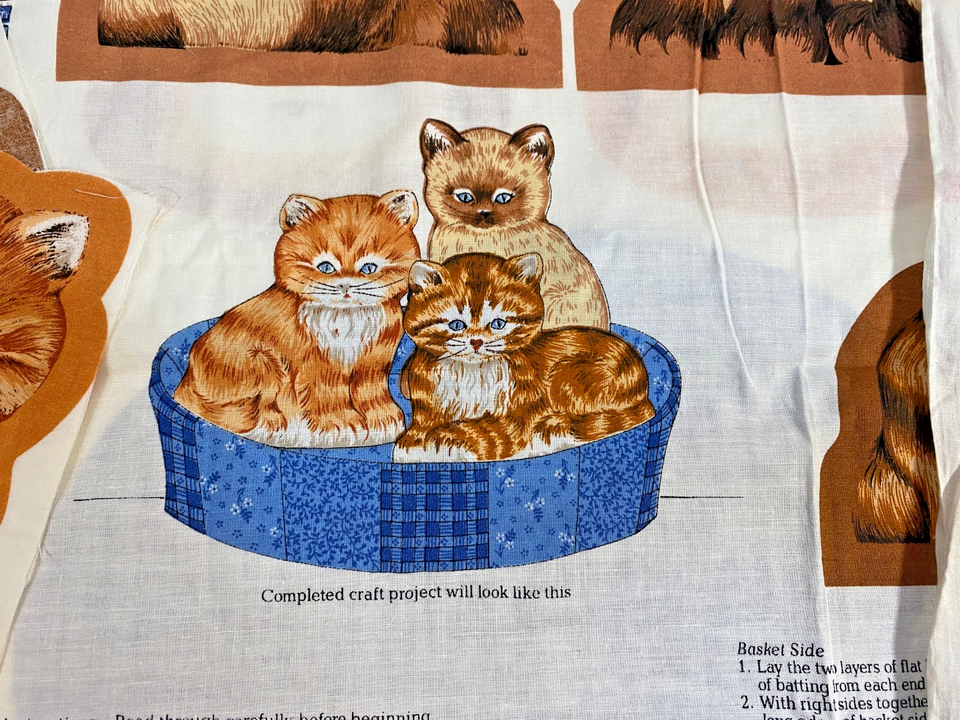 VIP Cranston Print Works 3 Kittens & Basket Cut & Sew Craft Kit + 3 ...