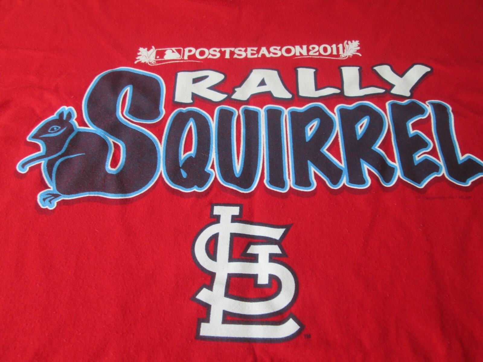 MLB 2011 St. Louis Cardinals Rally Squirrel Post Season T-Shirt Size XL ...