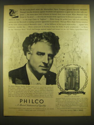 1936 Philco 116 DeLuxe Radio Ad - Giovanni Martinelli | eBay
