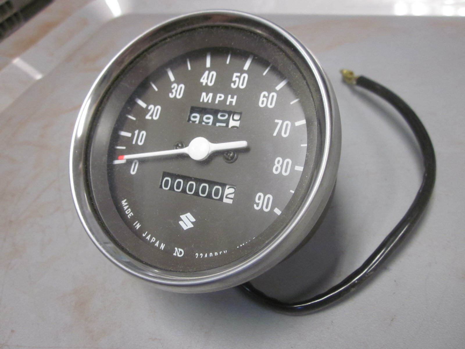 NOS Suzuki OEM Nippon Denso 90 MPH Brown Face Speedometer ??? TS Models ...