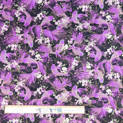 Quilting Patchwork Sewing Fabric Majestic Koy Fish 50x55cm FQ | eBay