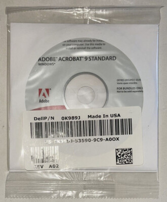 Adobe Acrobat 9 Standard CD and Key/Serial Number Sealed | eBay